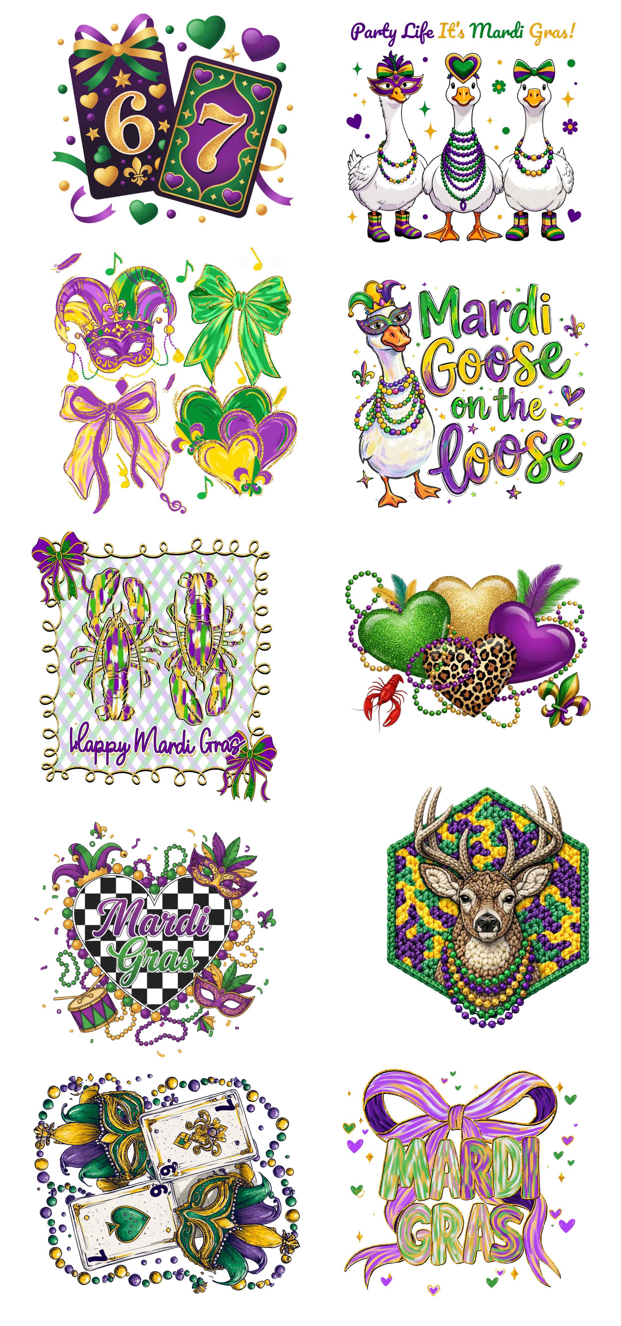 PREMADE MARDI GRAS YOUTH GIRLS (22x48) – Willy Nilly Transfers