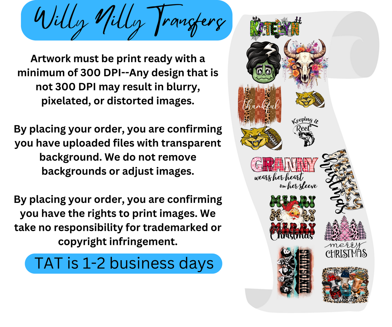 !!Build a Gang Sheet!! – Willy Nilly Transfers